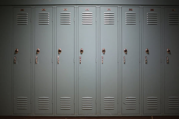 Gray High School Locker Photo Shoot Backdrop M5-111