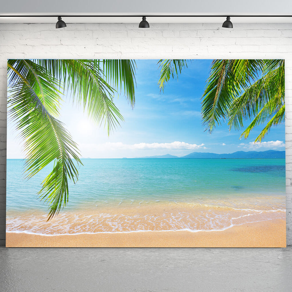 Palm Tree Tropical Beach Photography Backdrop M5-117 – Dbackdrop