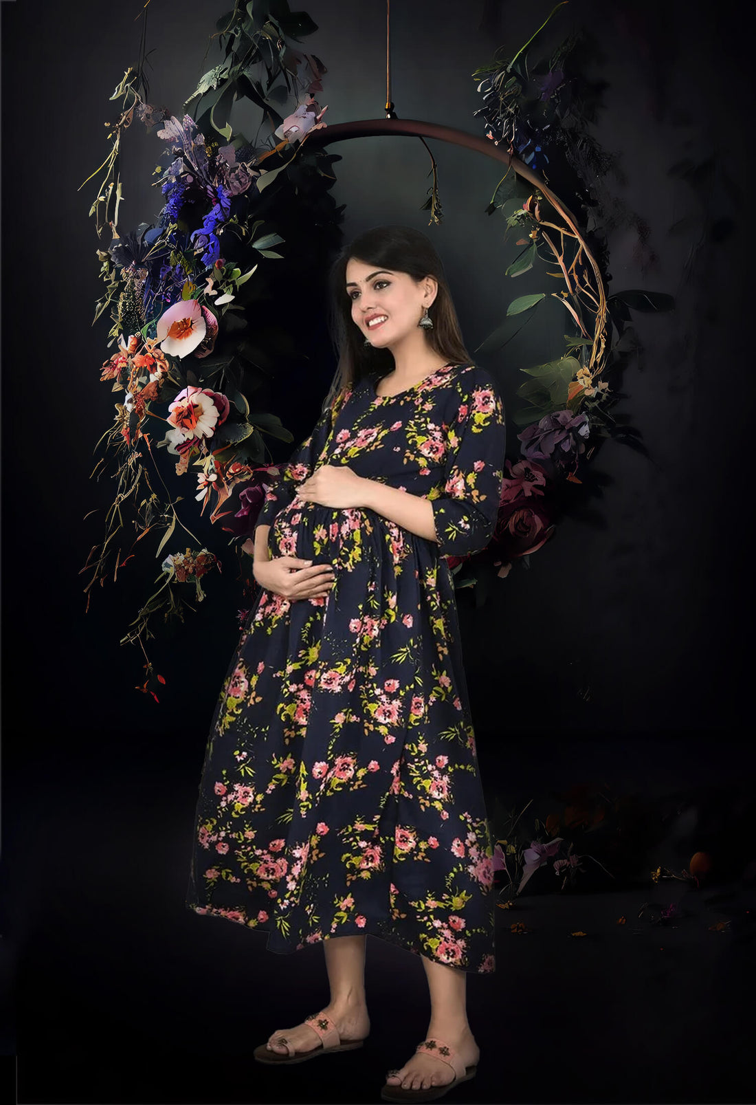 Abstract Floral Ring Portrait Photography Backdrop M5-70 – Dbackdrop