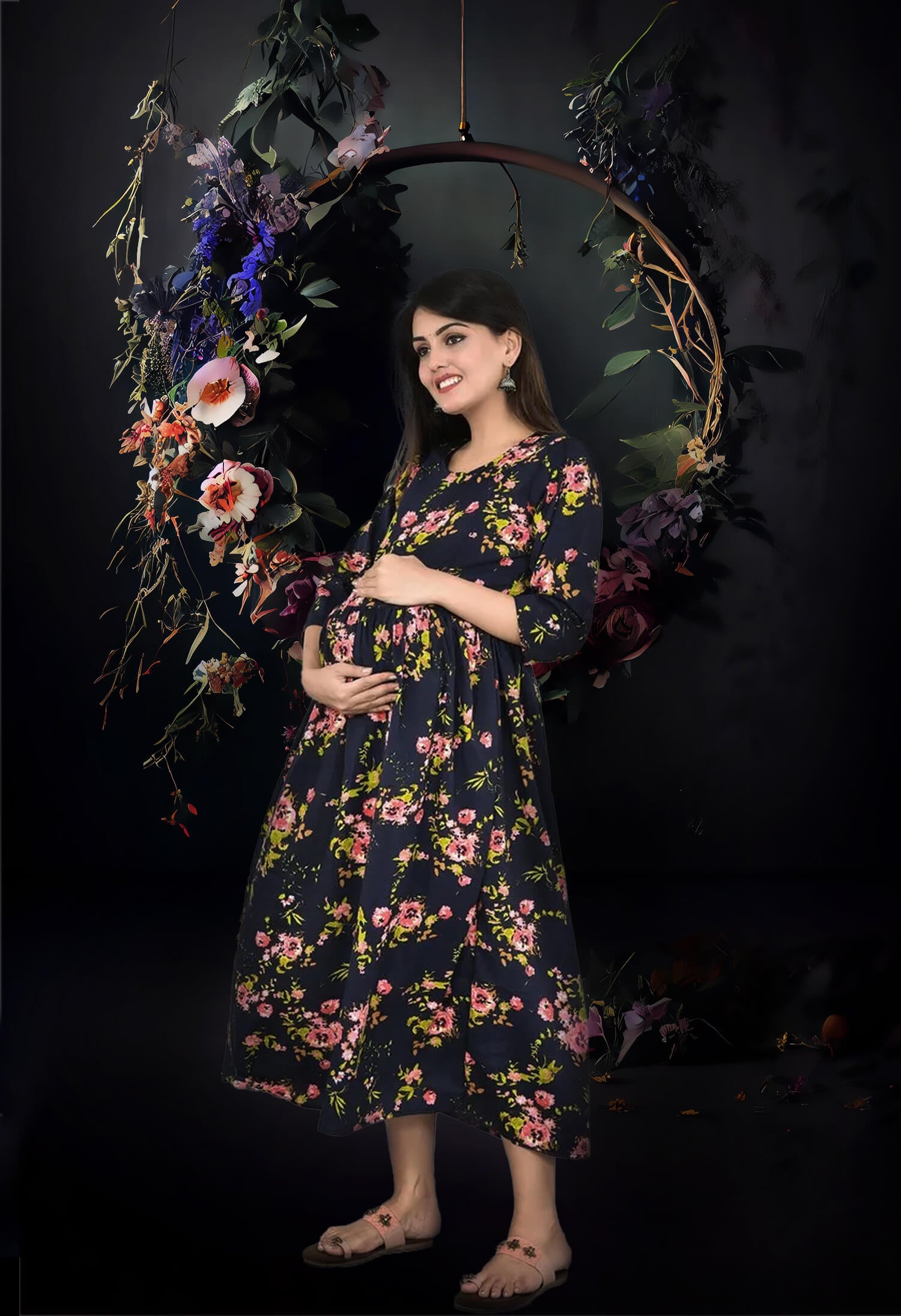 Abstract Floral Ring Portrait Photography Backdrop M5-70 – Dbackdrop