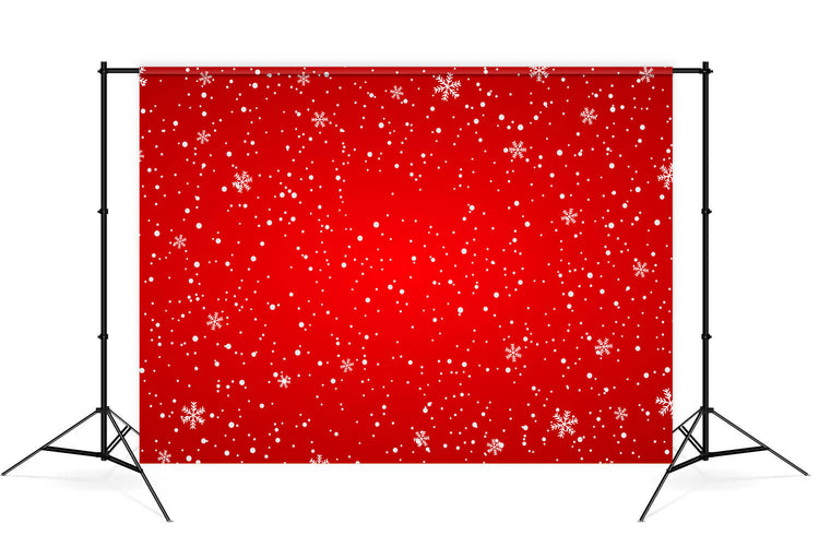 Snowflake Winter Christmas Red Backdrop M7-48 – Dbackdrop
