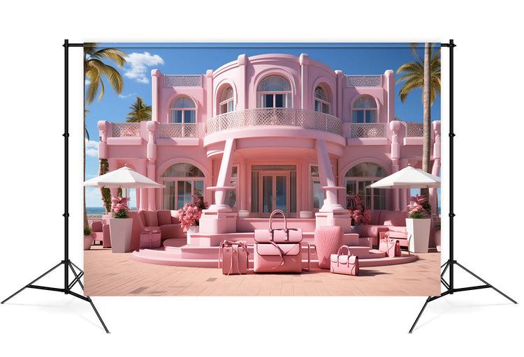 Fashion Doll Pink Fantasy House Backdrop M7-90 – Dbackdrop