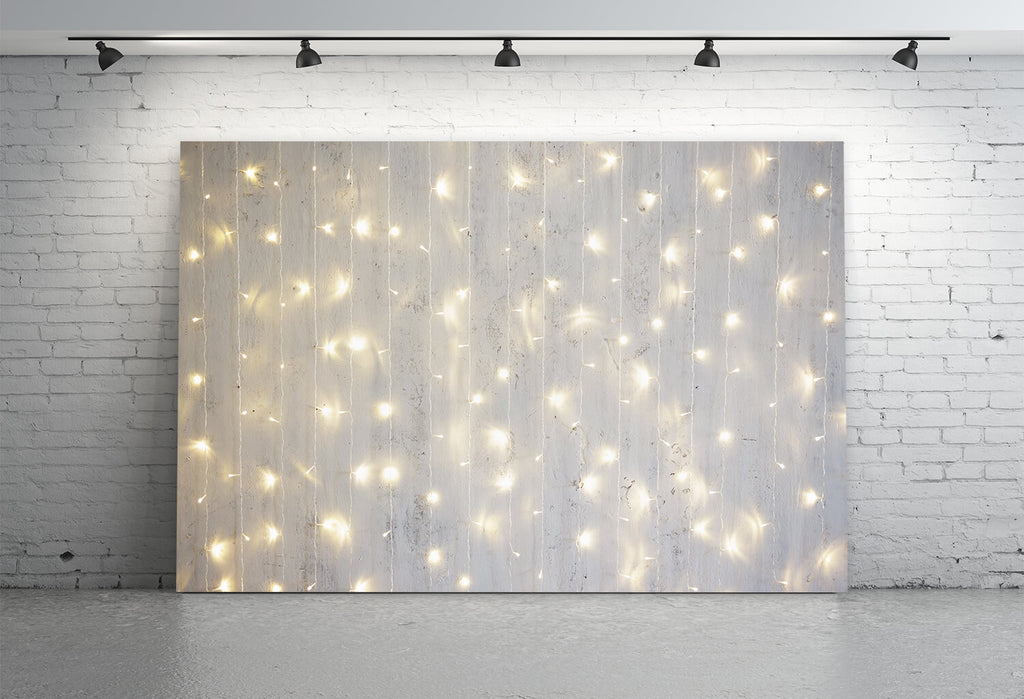 White Wall Decoration Lights Festival Backdrop M8-35 – Dbackdrop