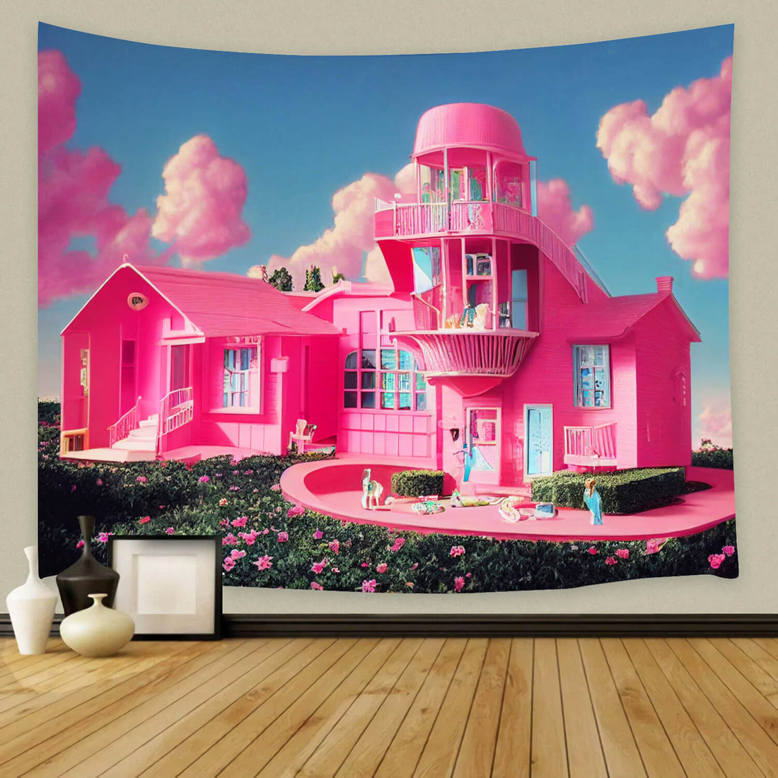 Fashion Doll Fantasy Pink House Backdrop M8-40 – Dbackdrop