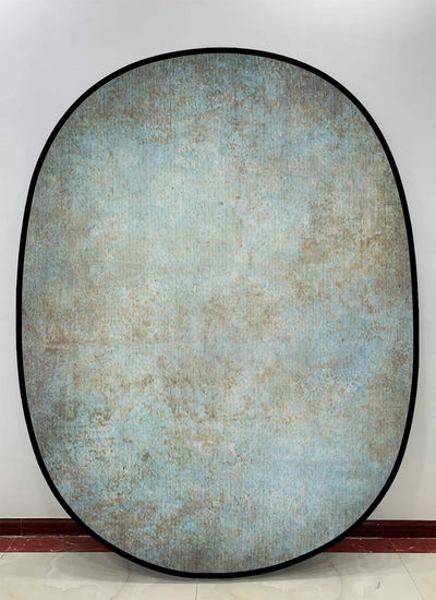 Collapsible Abstract Blue/Rusty Texture Double-sided Backdrop 5x6.5ft