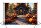Autumn Pumpkin Cute Wooden House Backdrop M9-85 – Dbackdrop