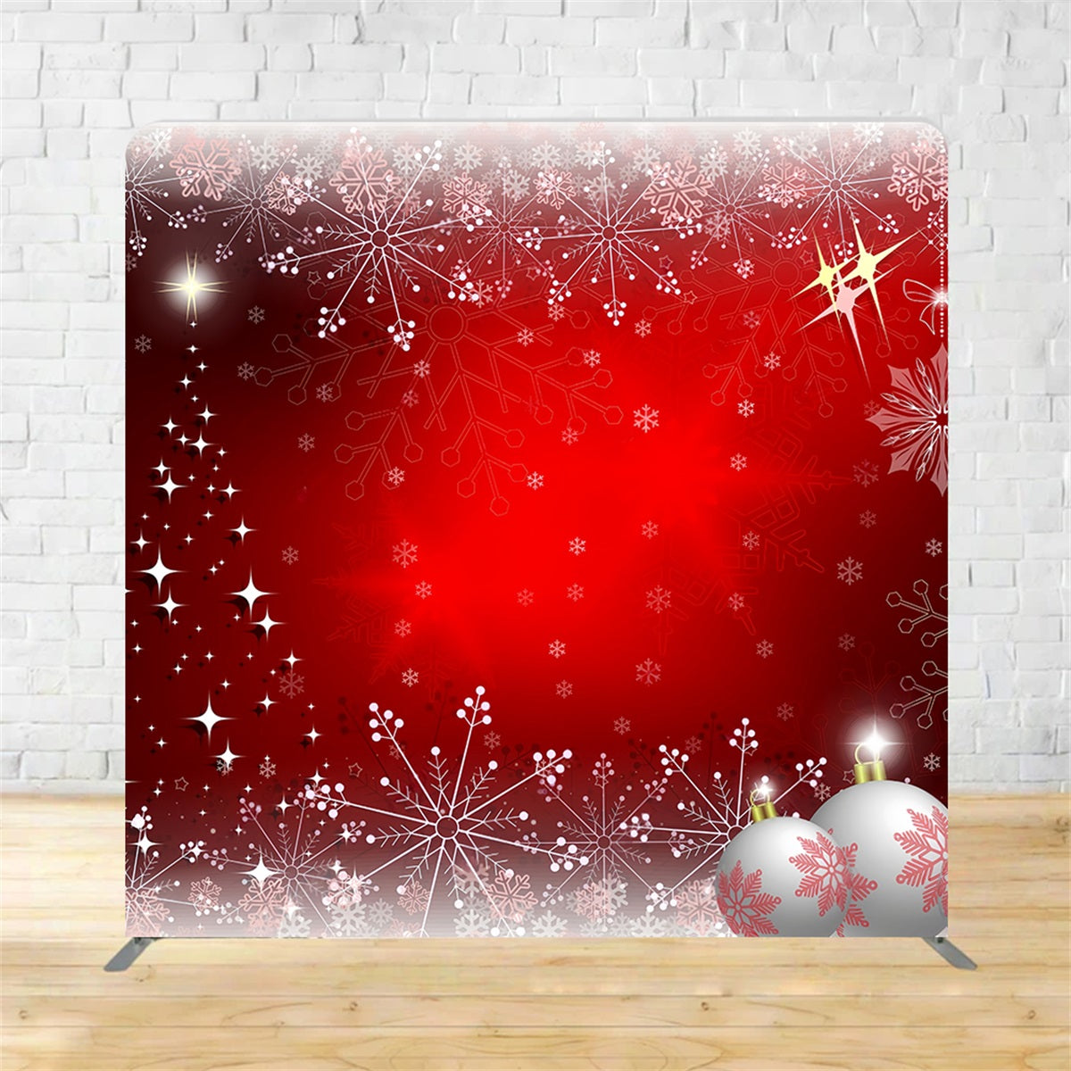 Square Backdrops Red Snowflake Holiday Charm Christmas Backdrop MRR10-