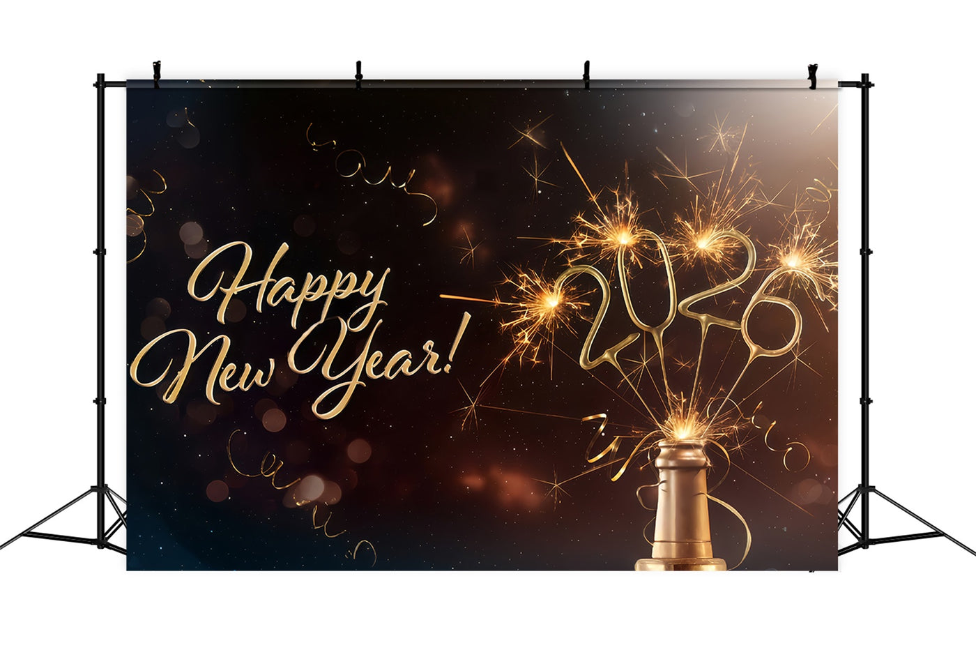 2026 New Year Backdrop Sparkling Champagne Burst Celebration New Years