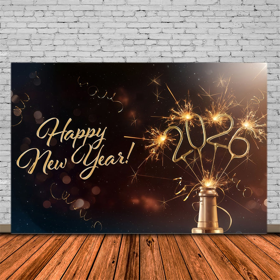 2026 New Year Backdrop Sparkling Champagne Burst Celebration New Years