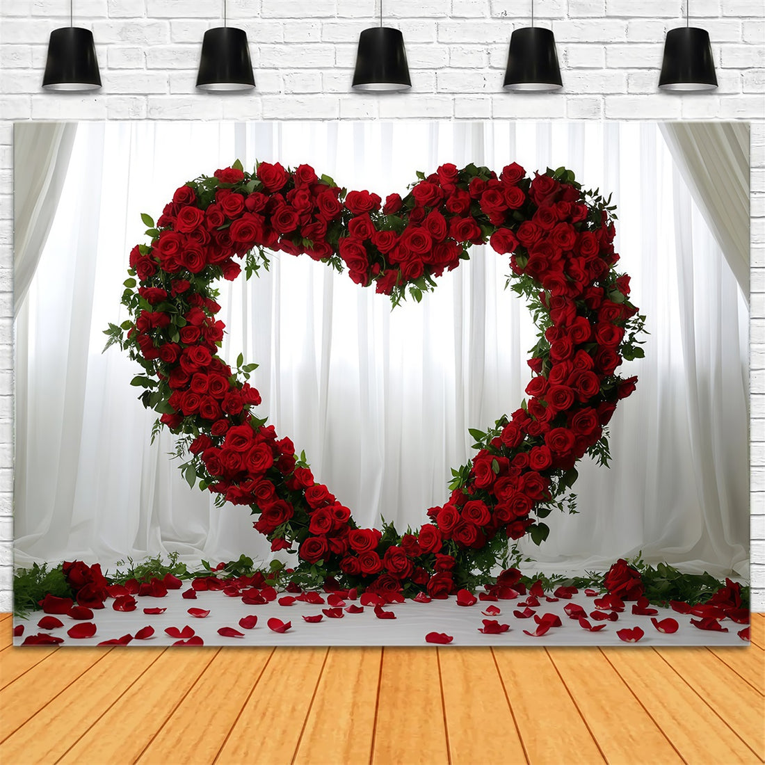 Valentine's Day Hearts Backdrop Rose Flower Love Heart Valentines Back