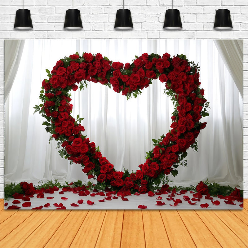Valentine's Day Hearts Backdrop Rose Flower Love Heart Valentines Back