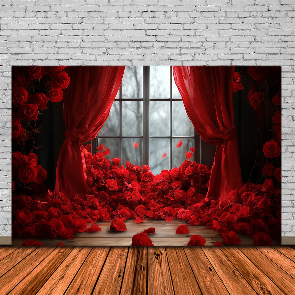 Valentines Backdrop Ideas Red Rose Curtain Deapes Valentine's Day Back