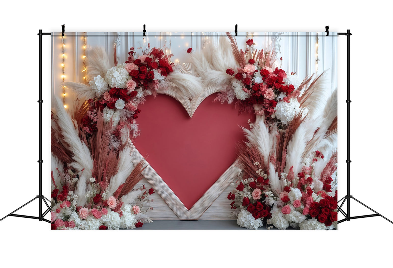 Valentine Heart Backdrop Boho Love Heart Valentine's Day Backdrop MRR1