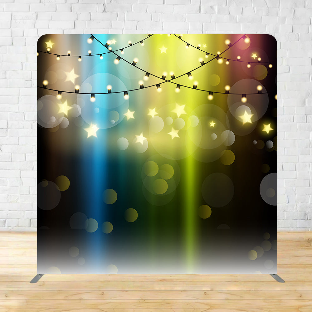 Tension Fabric Backdrop Starry Light Strands Dance Party Backdrop MRR1
