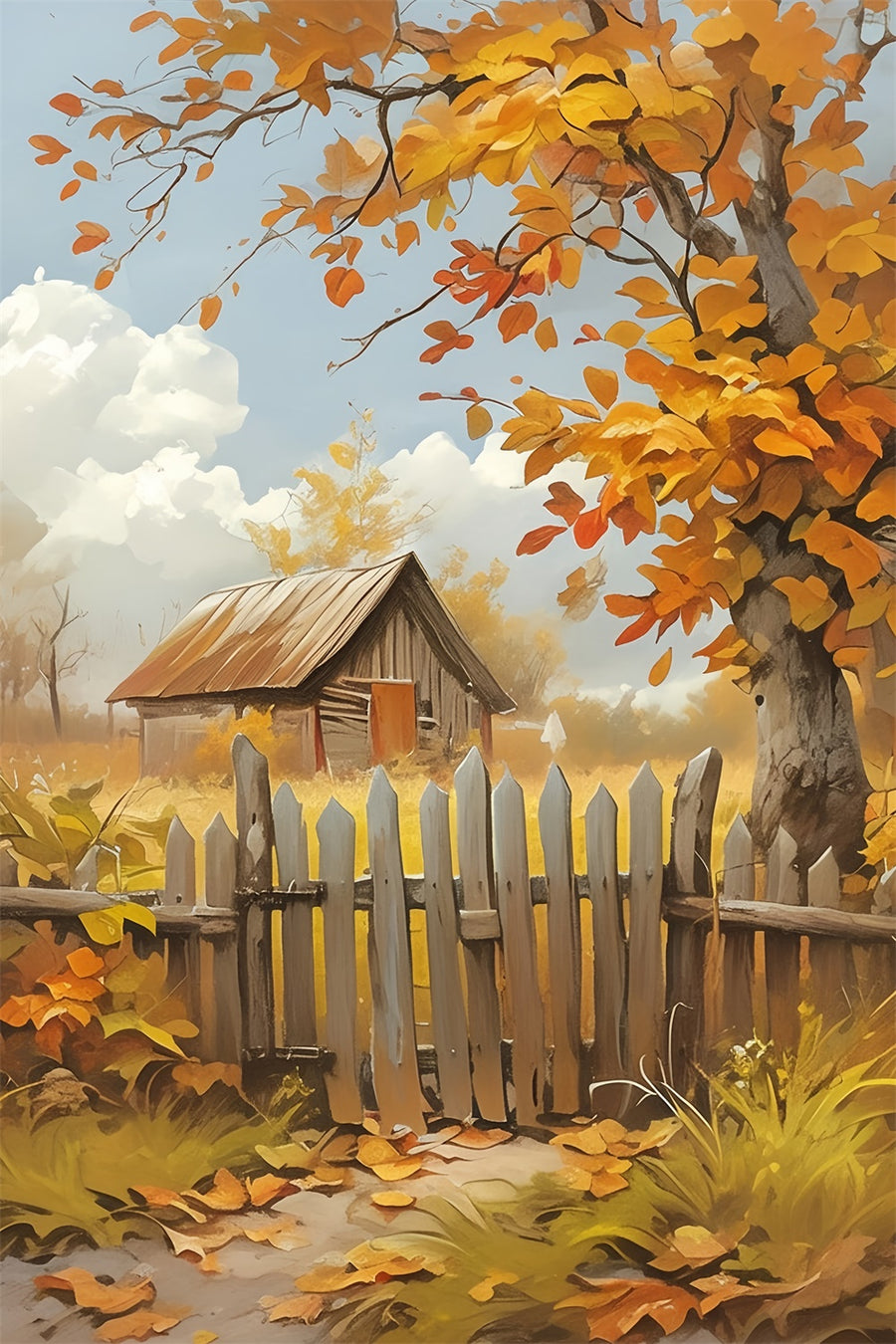 Fall Photoshoot Backdrop Breeze Cottage Dream Backdrop MRR7-141