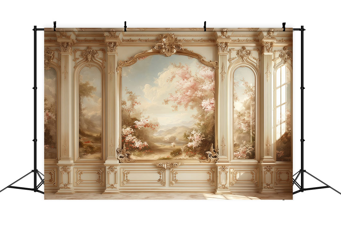 Vintage Wall Backdrop Scenic Garden Palace Wall Backdrop MRR7-217