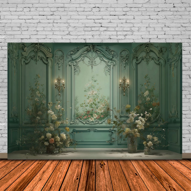 Vintage Wall Backdrop Elegant Enchanted Floral Backdrop MRR7-222