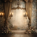 Vintage Wall Backdrop Aged Wall Chandelier Backdrop MRR7-238