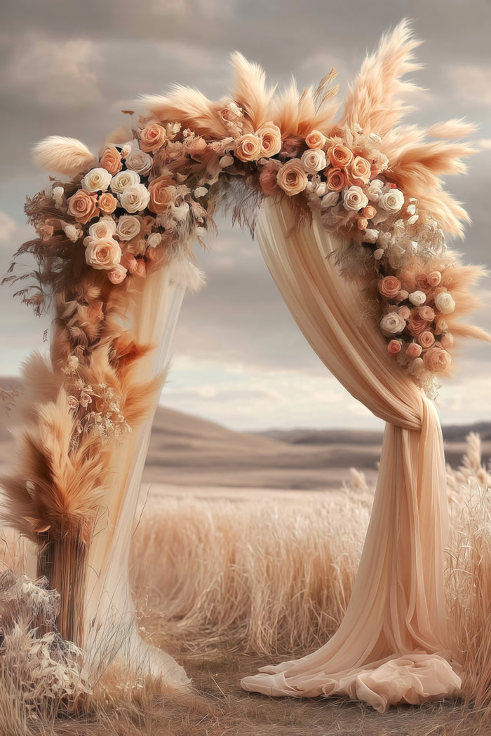 Bohemian Backdrops Rustic Field Ceremony Backdrop MRR7-276