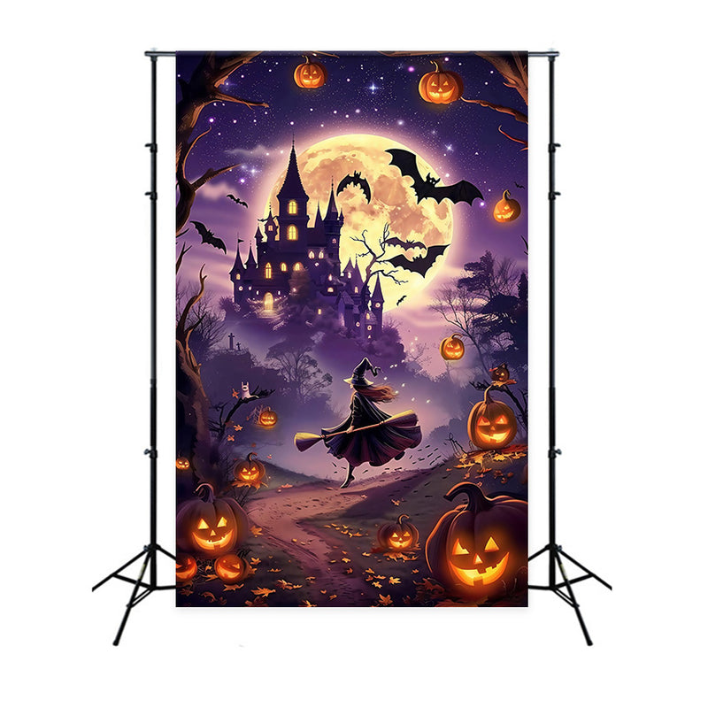 Halloween Witch Backdrop Moonlit Magic Ride Backdrop MRR7-51
