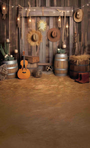 Cowboy Backdrop Western Guitar Barn Harvest Sweep Backdrop MRR8-78