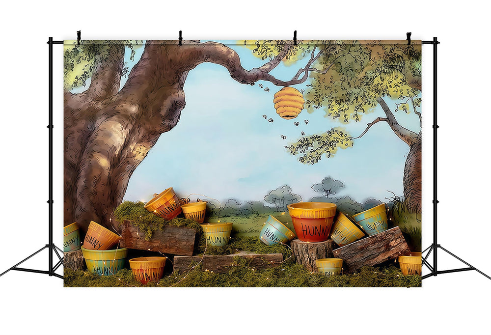 Newborn Cute Backdrop Honey Tree Buckets Backdrop Kids Backdrop MRR9-5