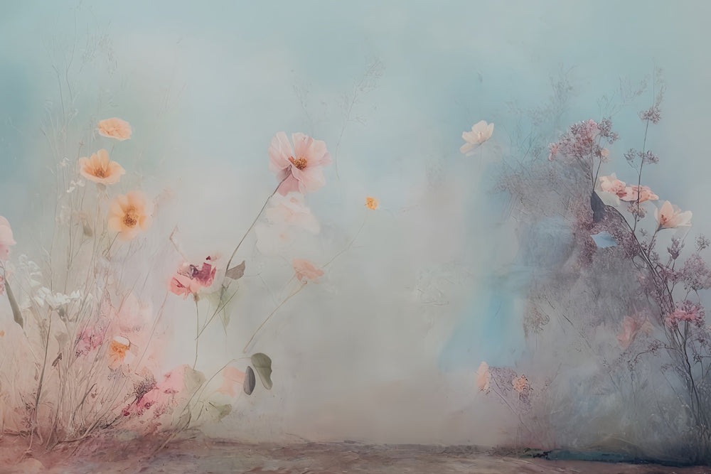 Fine Art Backdrops Soft Pastel Flower Field Artistic Backdrop MRR9-71