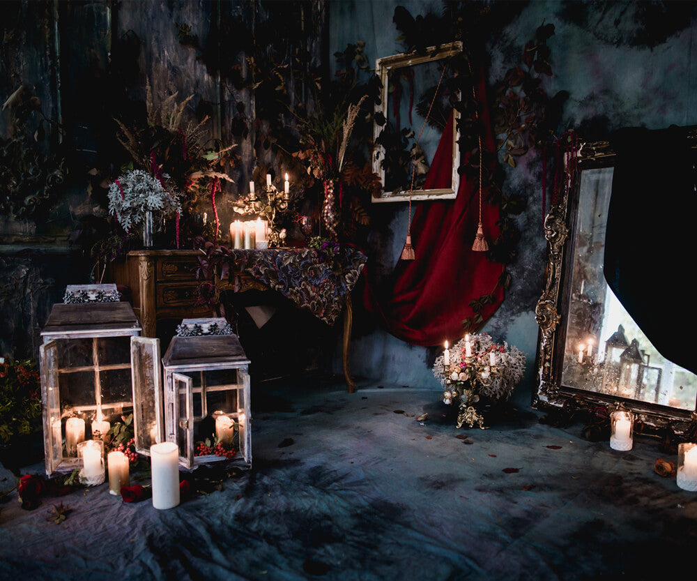 Halloween Spooky Ghost Candles Backdrop Room Set – Dbackdrop