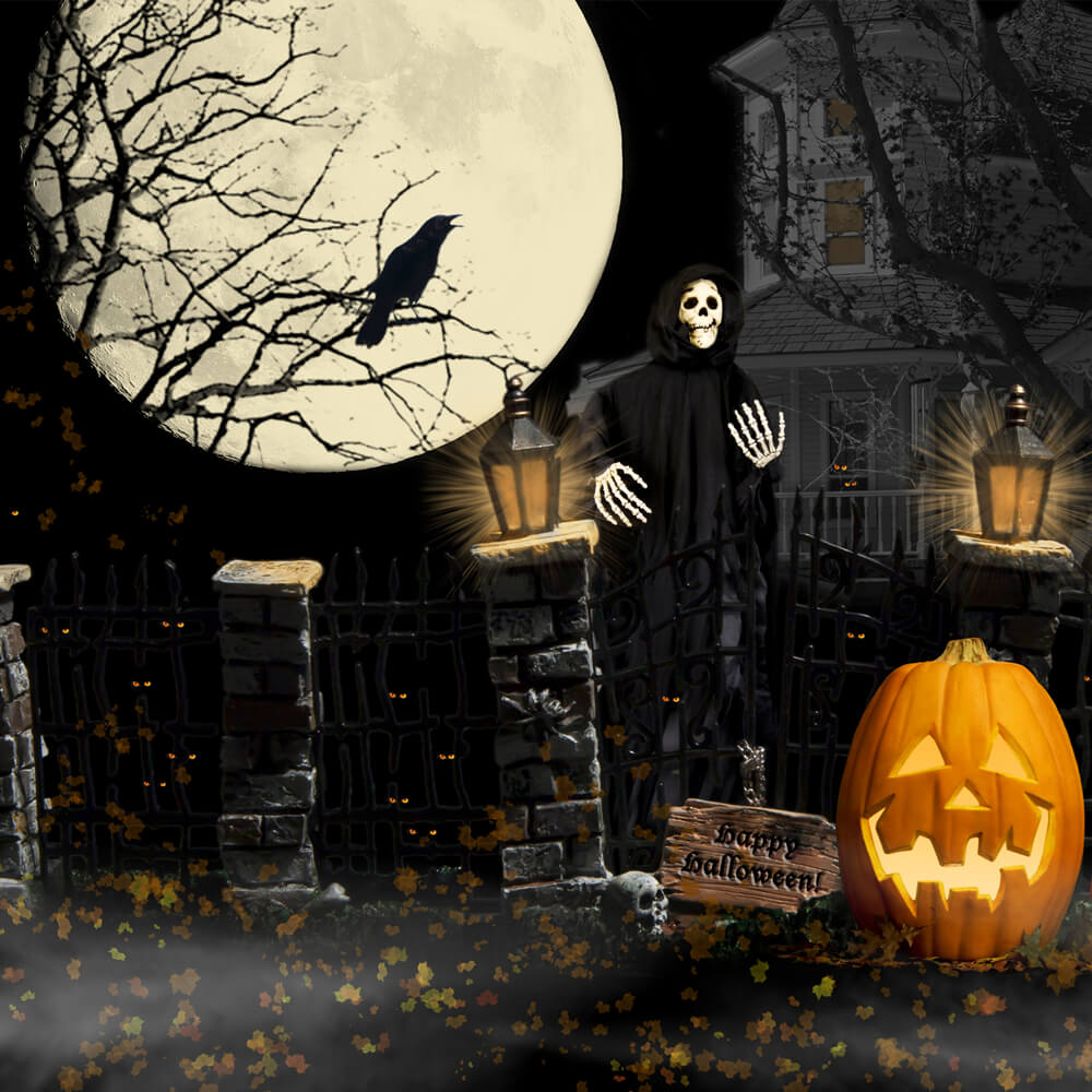 Halloween Spooky Ghost Candles Backdrop Room Set – Dbackdrop