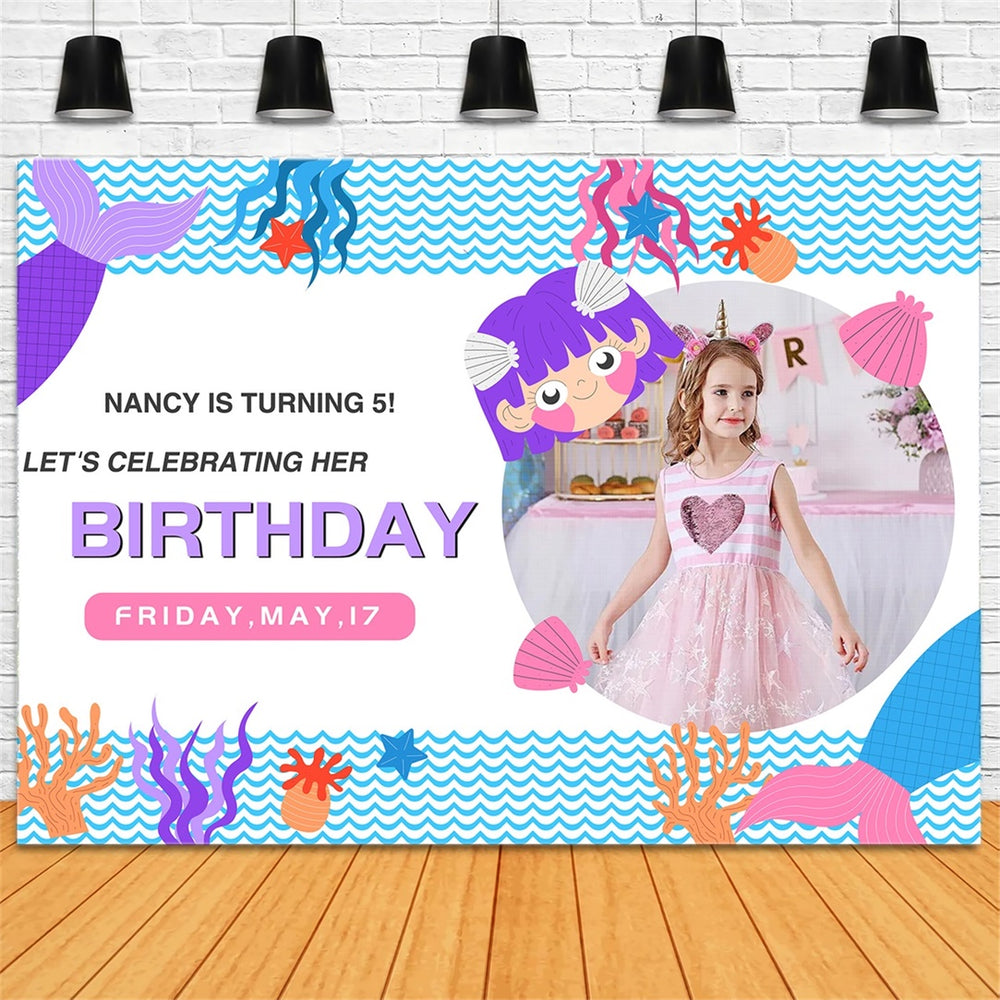 Mermaid Birthday Backdrop