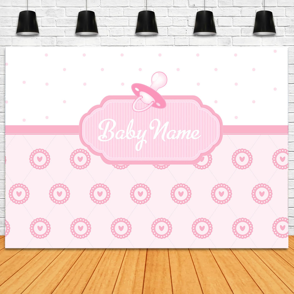 Custom Name Birthday Backdrop Pink Baby Theme Backdrop RR12-90