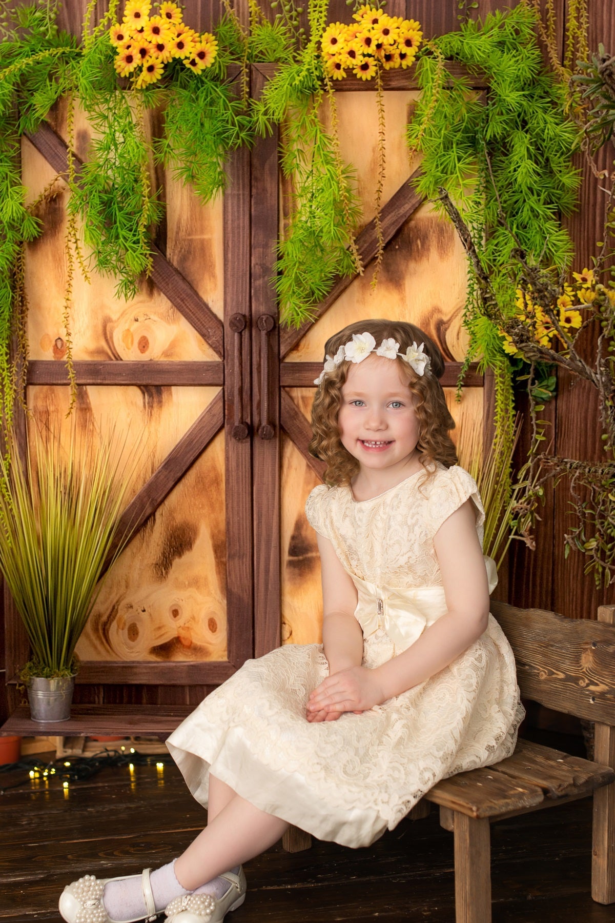 Spring Board Window Greenery Daisy Backdrop RR3-27 – Dbackdrop