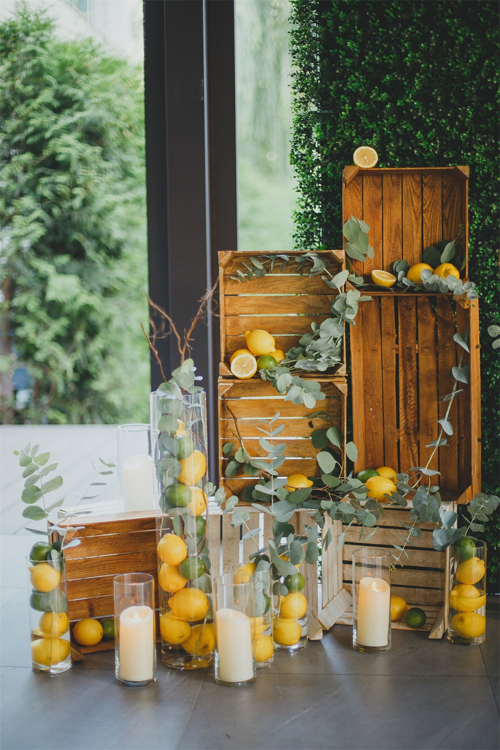 Summer Lemon Greenery Fresh Backdrop RR3-31 – Dbackdrop