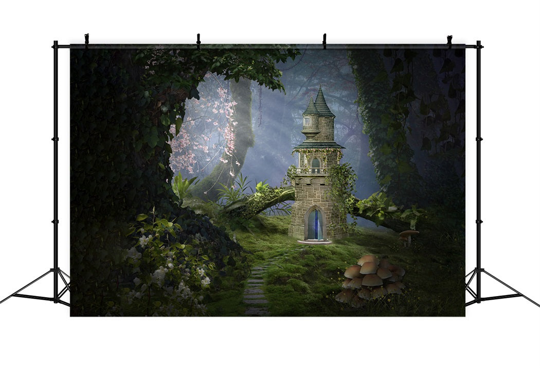Forest Mushroom Castle Mystery Theme Backdrop RR3-32 – Dbackdrop