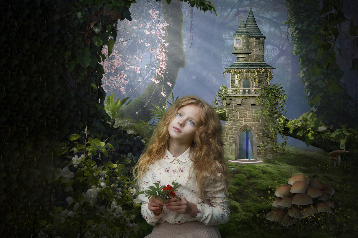 Forest Mushroom Castle Mystery Theme Backdrop RR3-32 – Dbackdrop