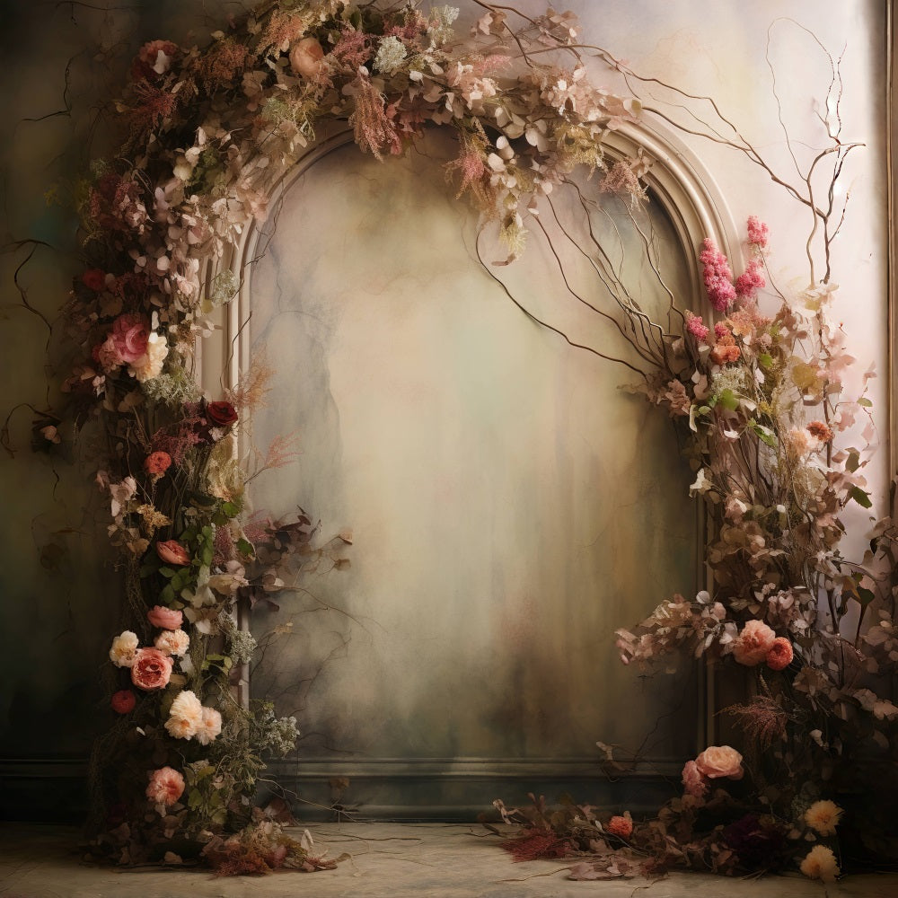 DBackdrop Nostalgic Style Rose Decorative Arched Door Frame Vintage Wa ...