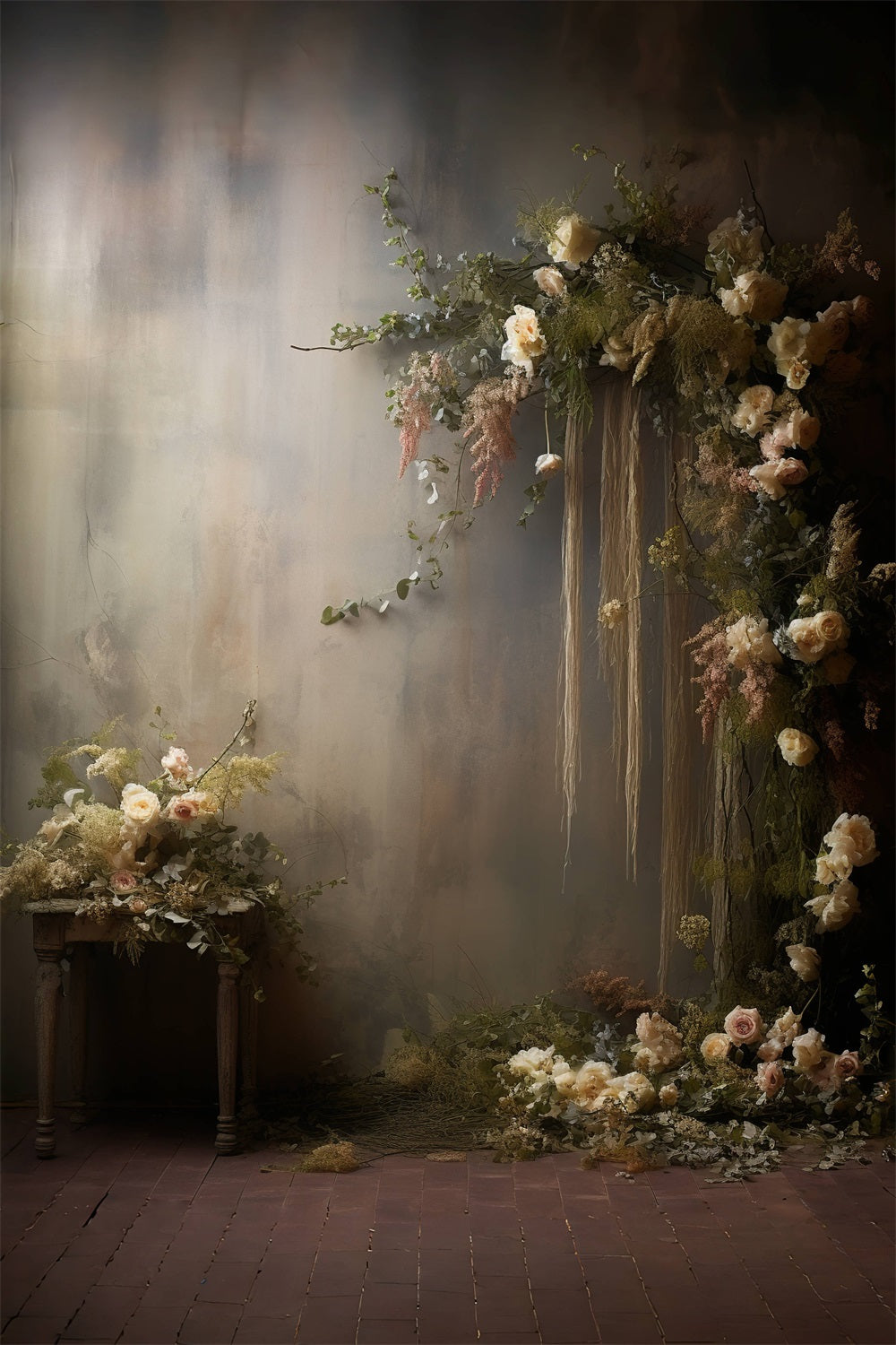 DBackdrop Abstract Vintage Wall Rose Decorative Small Table Backdrop R ...