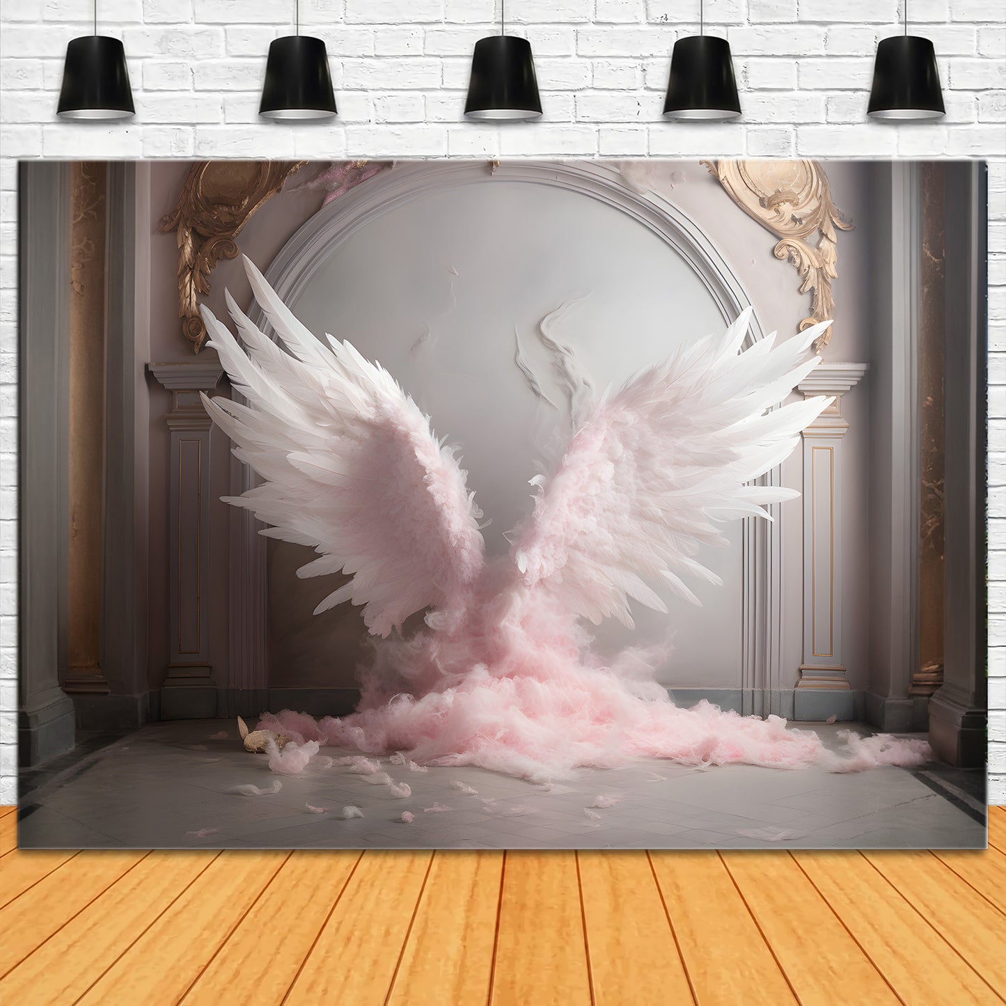 DBackdrop Palace Sacred Pink Angel Wings Backdrop RR4-17 – Dbackdrop