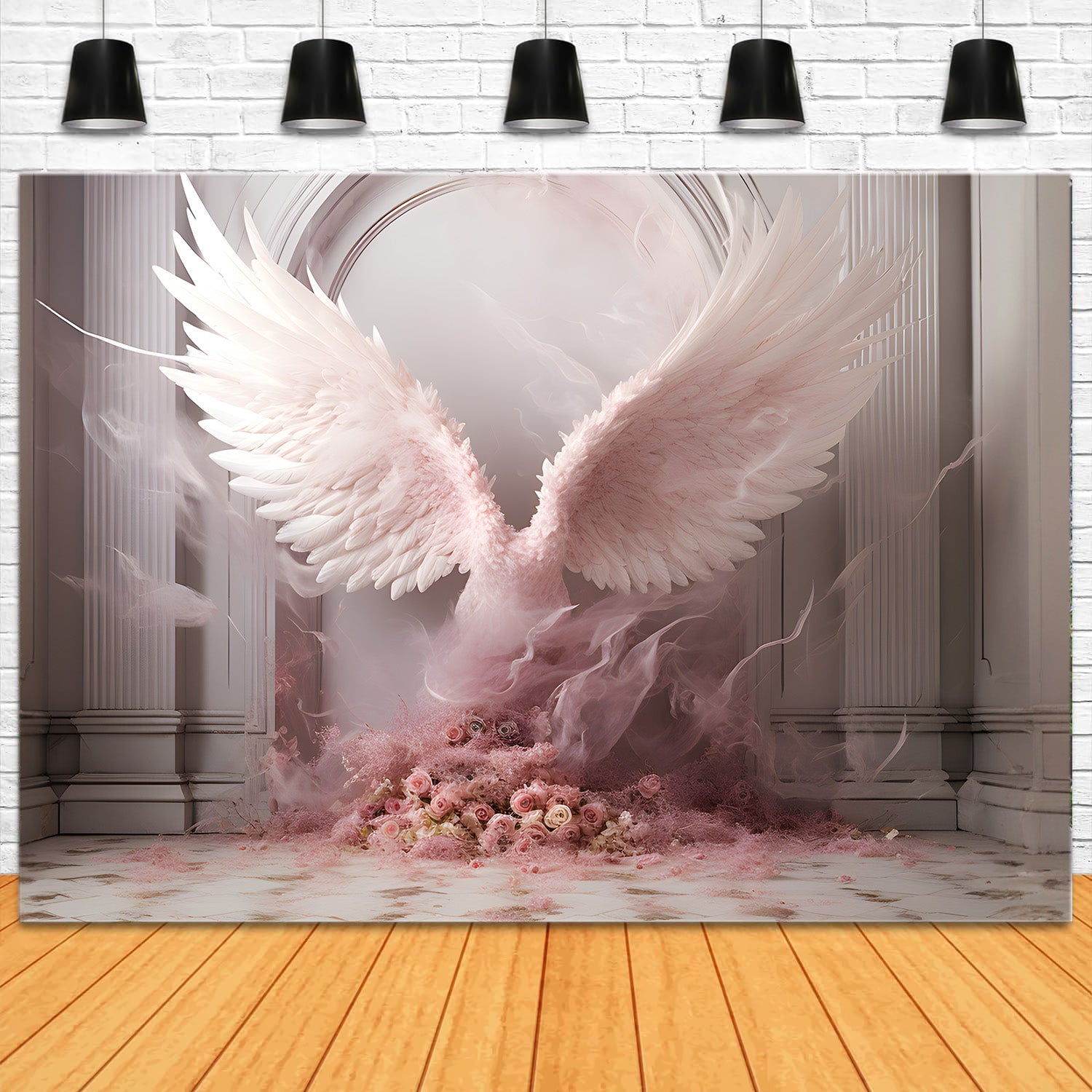 DBackdrop Classic Vintage Wall Pink Angel Wings Backdrop RR4-27 – Dbackdrop