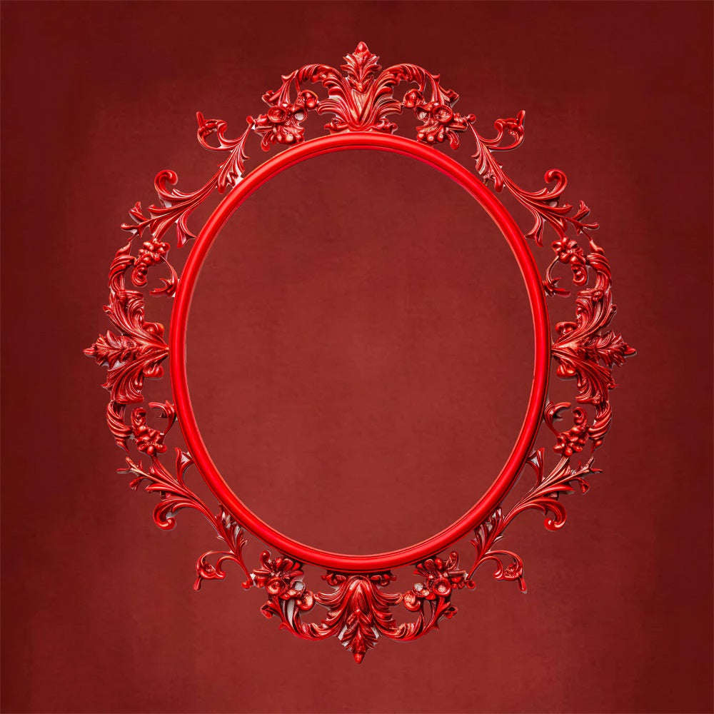 DBackdrop Art Vintage Red Oval Photo Frame Abstract Backdrop RR4-52 ...