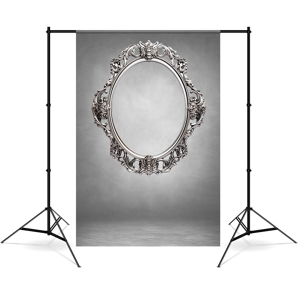 DBackdrop Art Classic Oval Photo Frame Gray Tone Abstract Backdrop RR4 ...