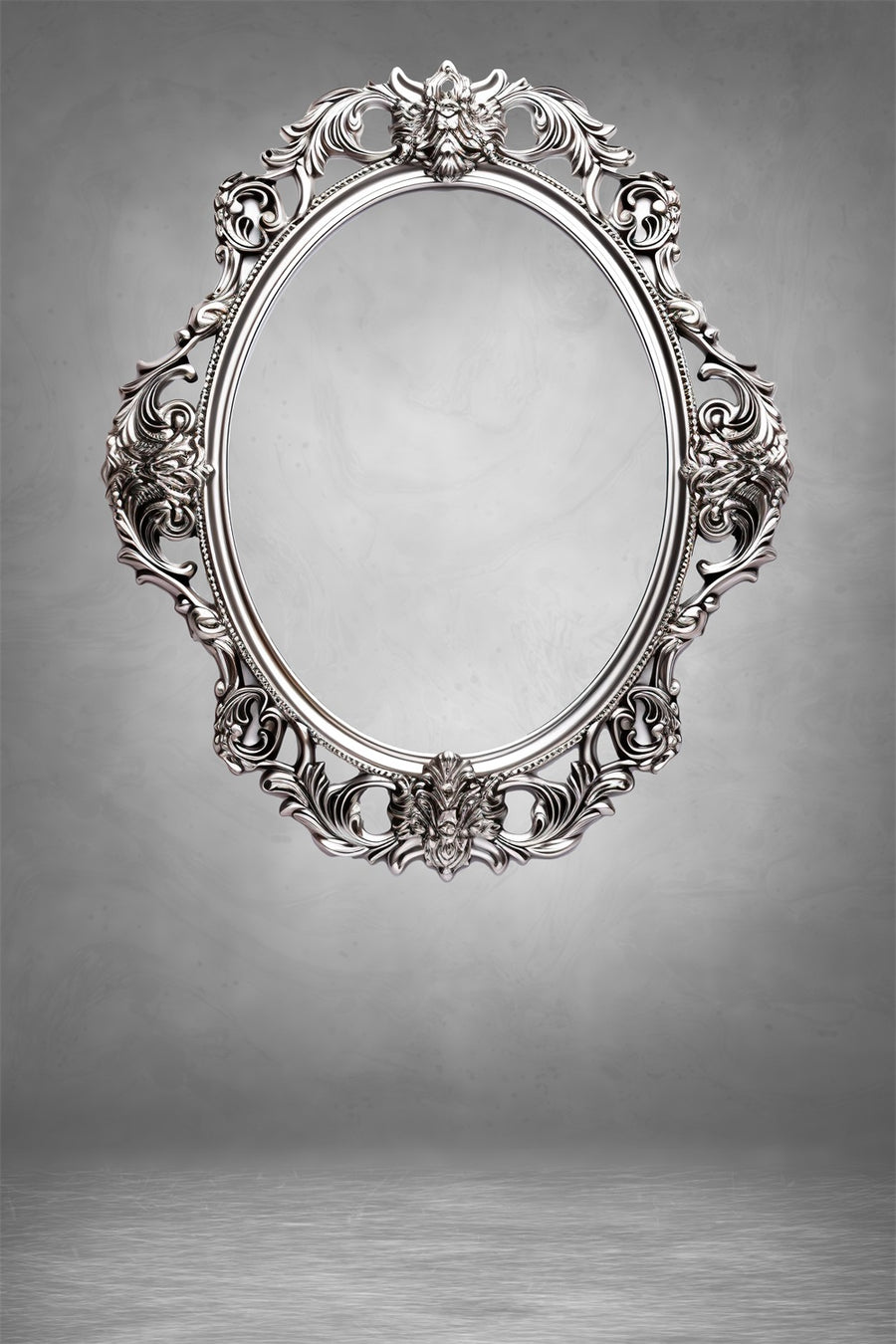 DBackdrop Art Classic Oval Photo Frame Gray Tone Abstract Backdrop RR4