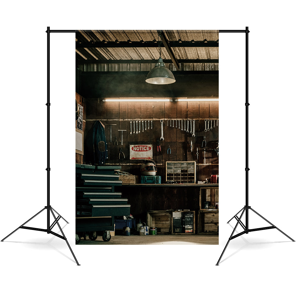 Father's Day Family Tools Room Hanging Tools Backdrop RR5-17 – Dbackdrop
