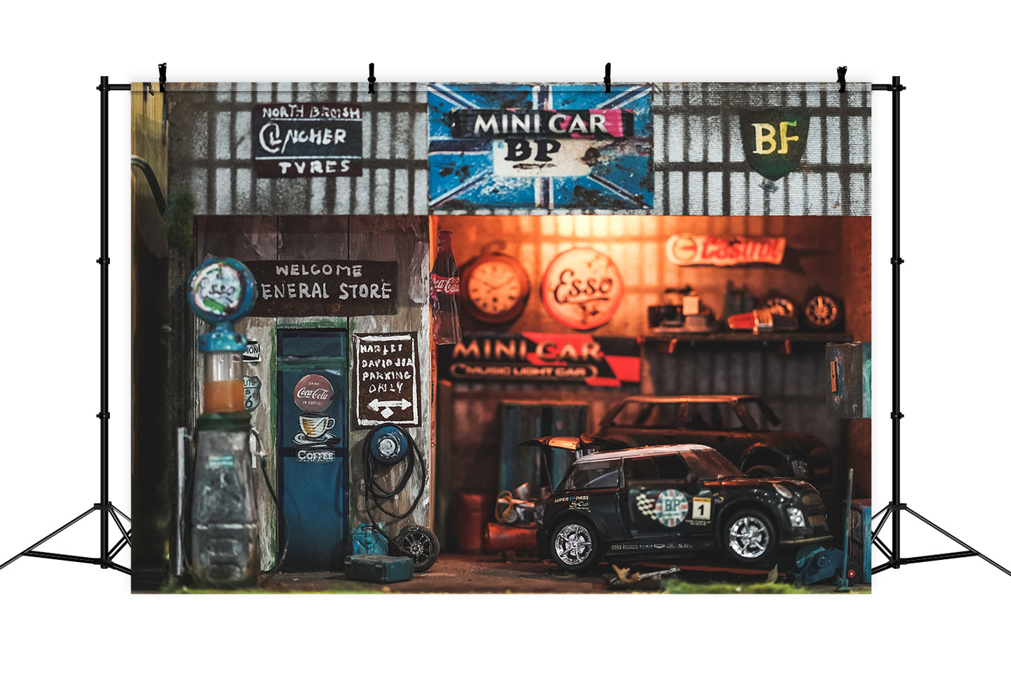 Auto Shop Old Garage Father's Day Backdrop RR5-19 – Dbackdrop