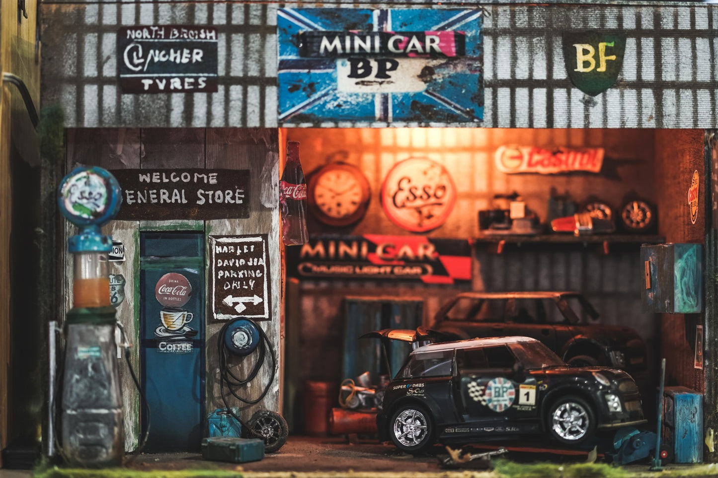 Auto Shop Old Garage Father's Day Backdrop RR5-19 – Dbackdrop