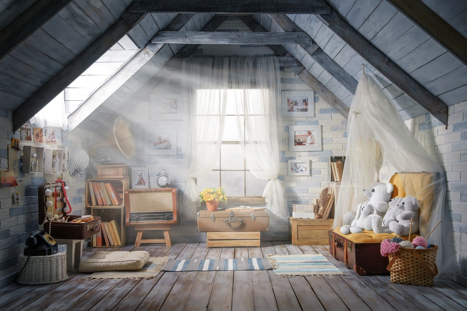 Children's Playroom Attic Photography Backdrop RR5-20 – Dbackdrop