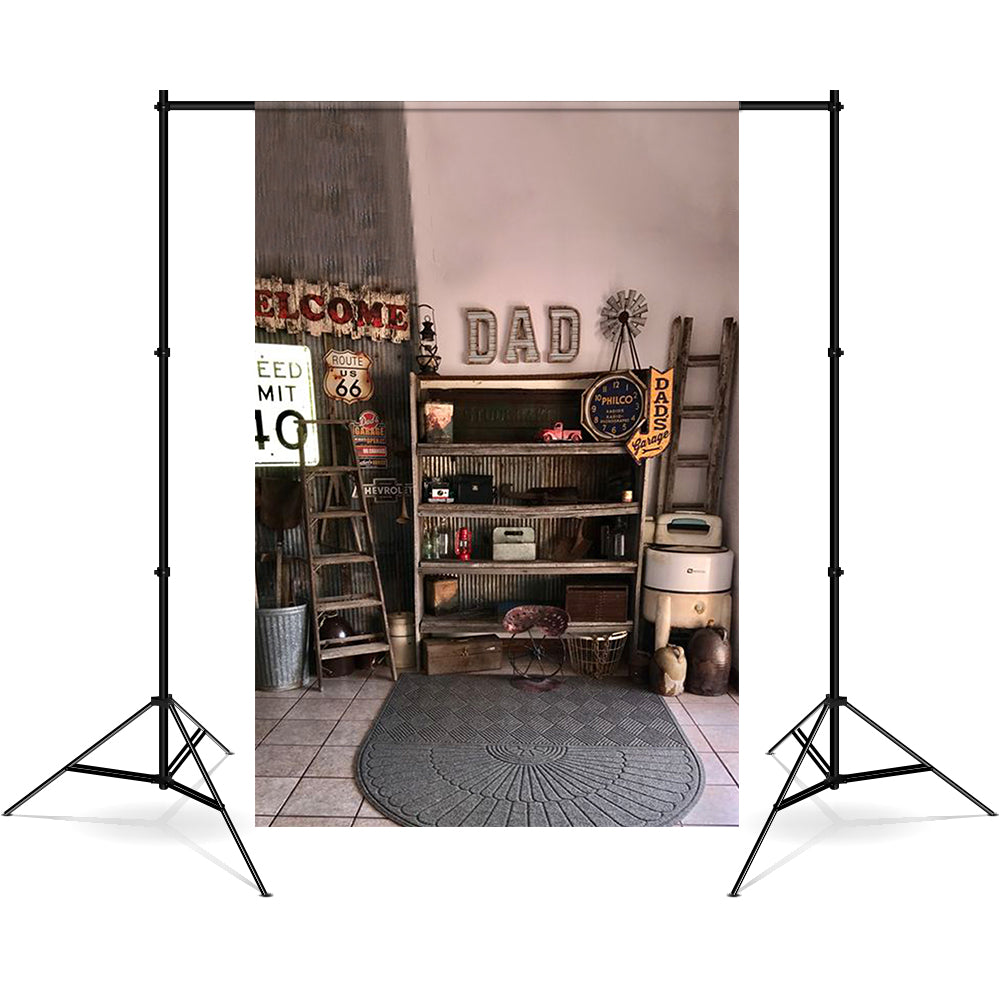 Vintage Dad's Garage Father's Day Backdrop RR5-23 – Dbackdrop