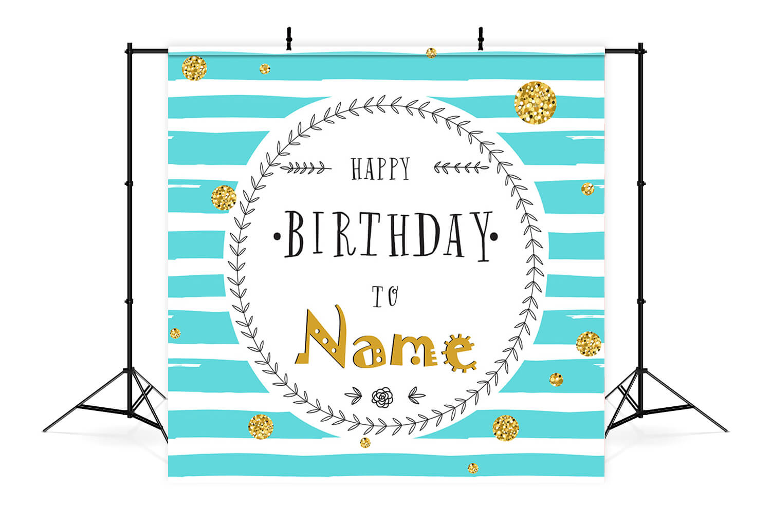 Green Stripes Birthday Greeting Custom Backdrop RR5-56 – Dbackdrop