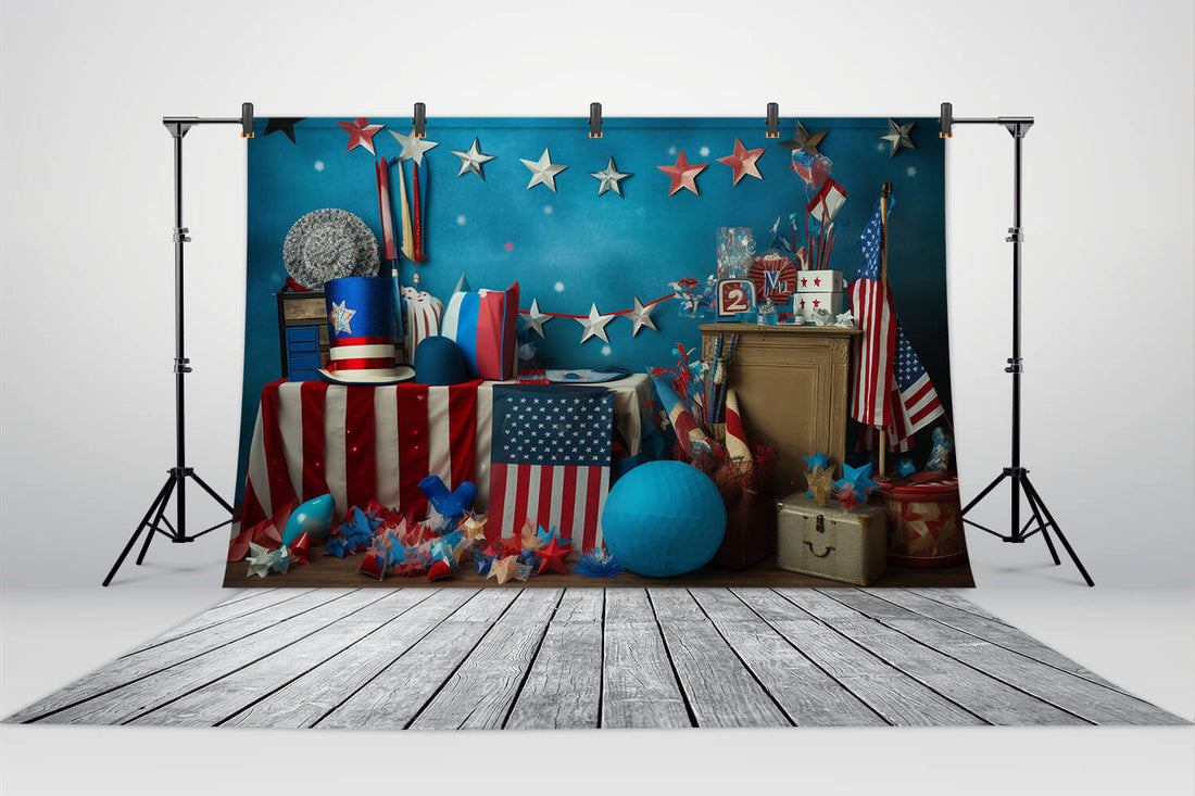 4th of July American Stars Stripes Photo Backdrop RR6-11 – Dbackdrop
