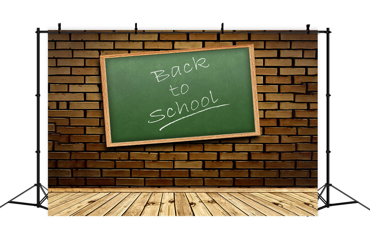 Brick Wall Wooden Floor Back to School Backdrop RR6-27 – Dbackdrop
